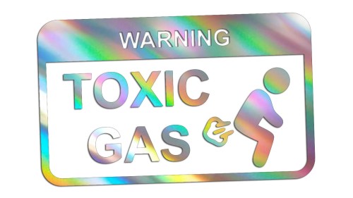 WARNING - TOXIC GAS - holograficzna Wklejki Naklejki